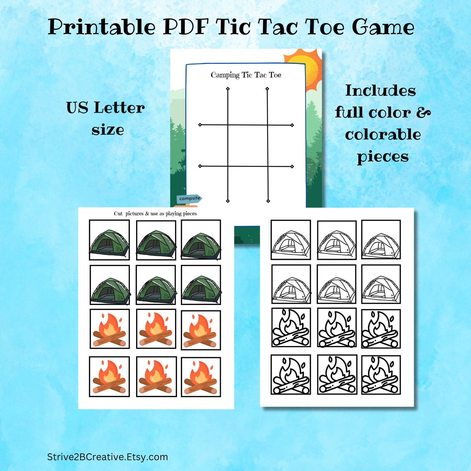 Printable Tic Tac Toe Game. Printable Game for Kids, Family Travel ...