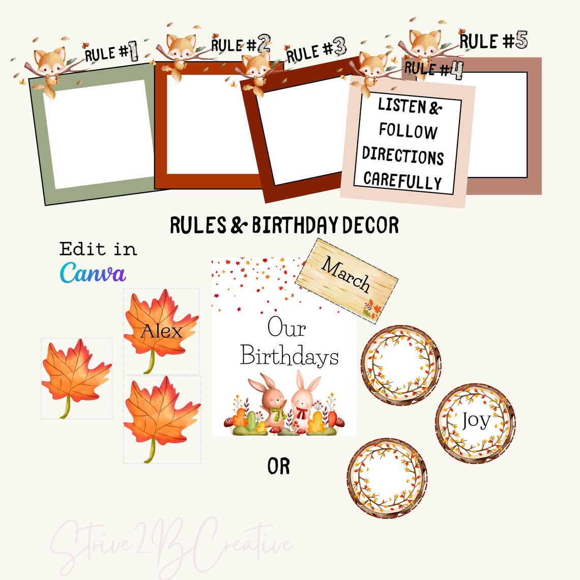 Woodland Classroom Decor Bundle, Editable Woodland Classroom Printable ...