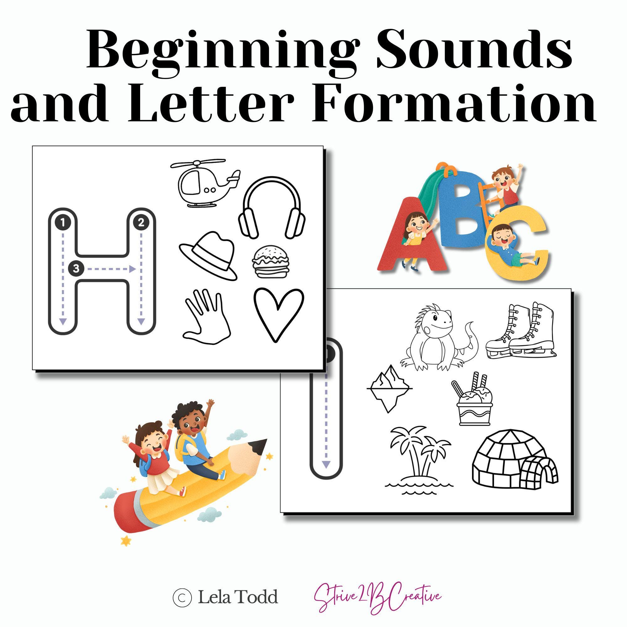 Alphabet Trace and Color Pages, Beginning Alphabet Sounds Activity ...