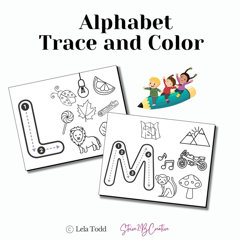 Alphabet Trace and Color Pages, Beginning Alphabet Sounds Activity ...