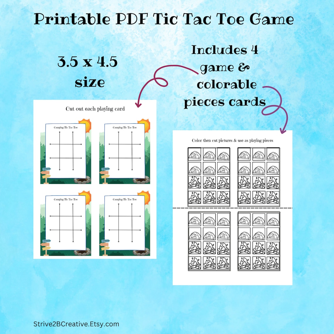 Printable Tic Tac Toe Game. Printable Game for Kids, Family Travel ...
