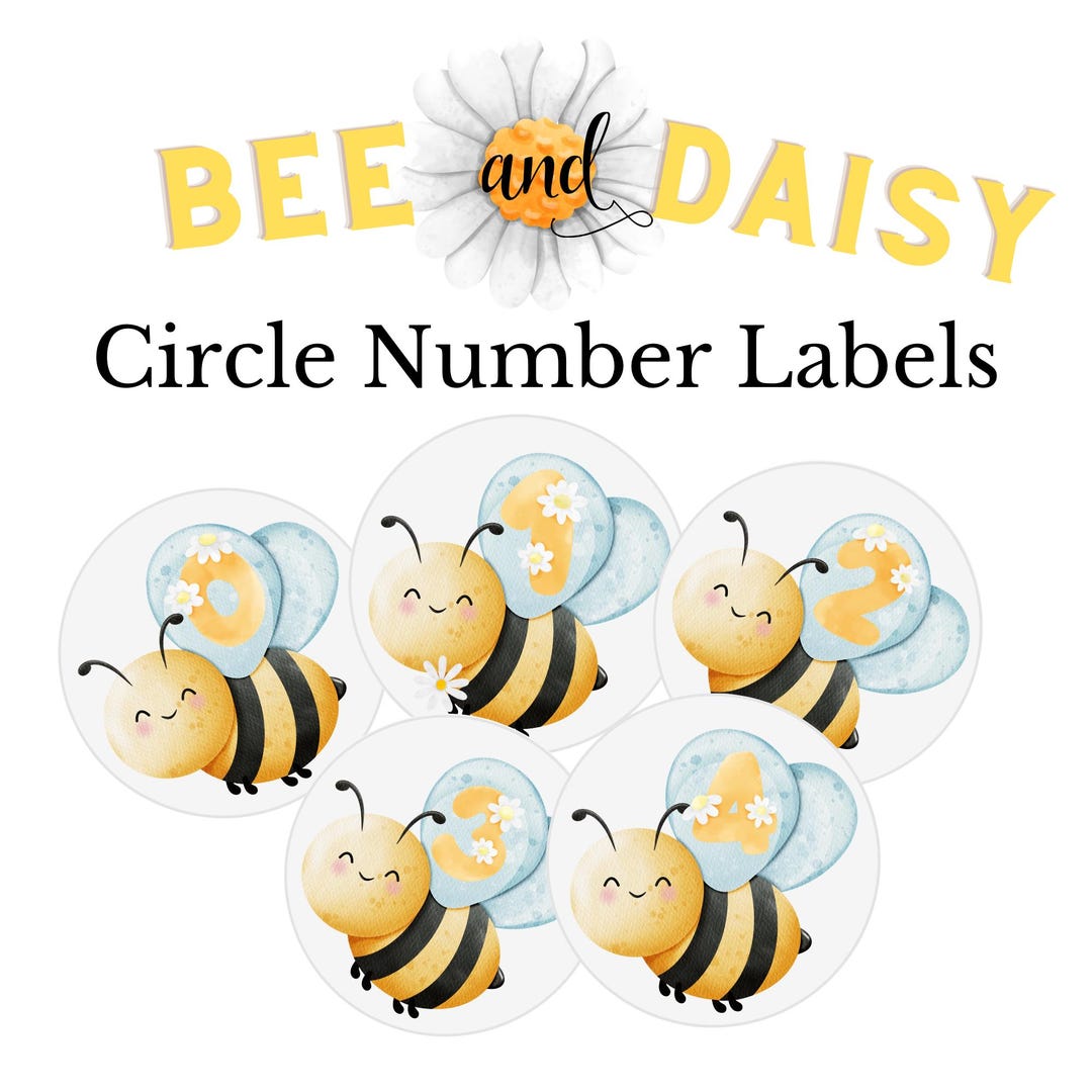 Bee and Daisy Number Labels 1-20, Classroom Decor (PDF) - Etsy