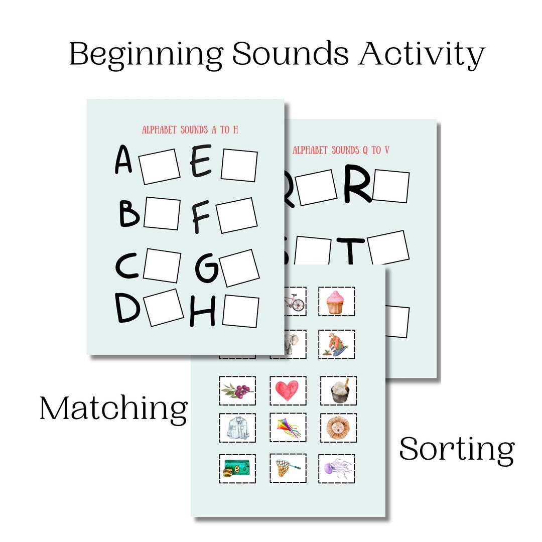 Beginning Letter Sounds Matching Activity, Printable Preschool ...