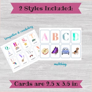 Alphabet Flashcards, 26 A to Z Flashcards, ABC Picture Flashcards ...