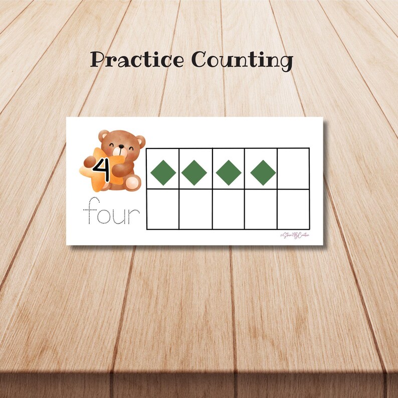 Ten Frame Activity Cards, Prinatble Ten Frame Game, Montessori Math ...