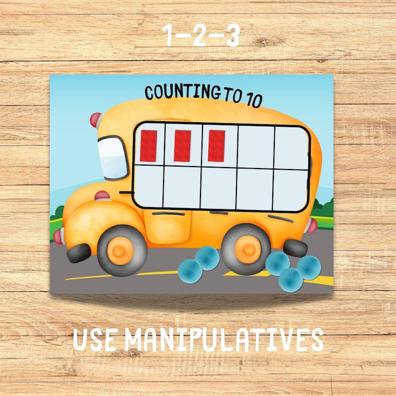 School Bus Ten Frame, Montessori Math Printable (digital Download) - Etsy