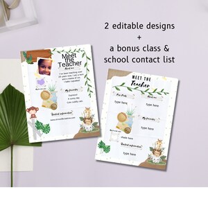 Meet the Teacher, Editable Canva Template, Safari Classroom Decor, Back ...