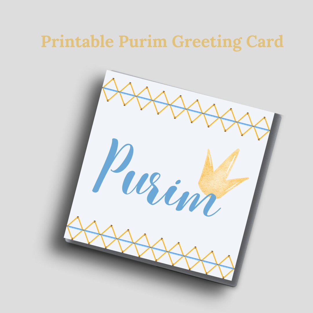 Purim Printable Greeting Card, Holy Celebration, Purim Notecard ...