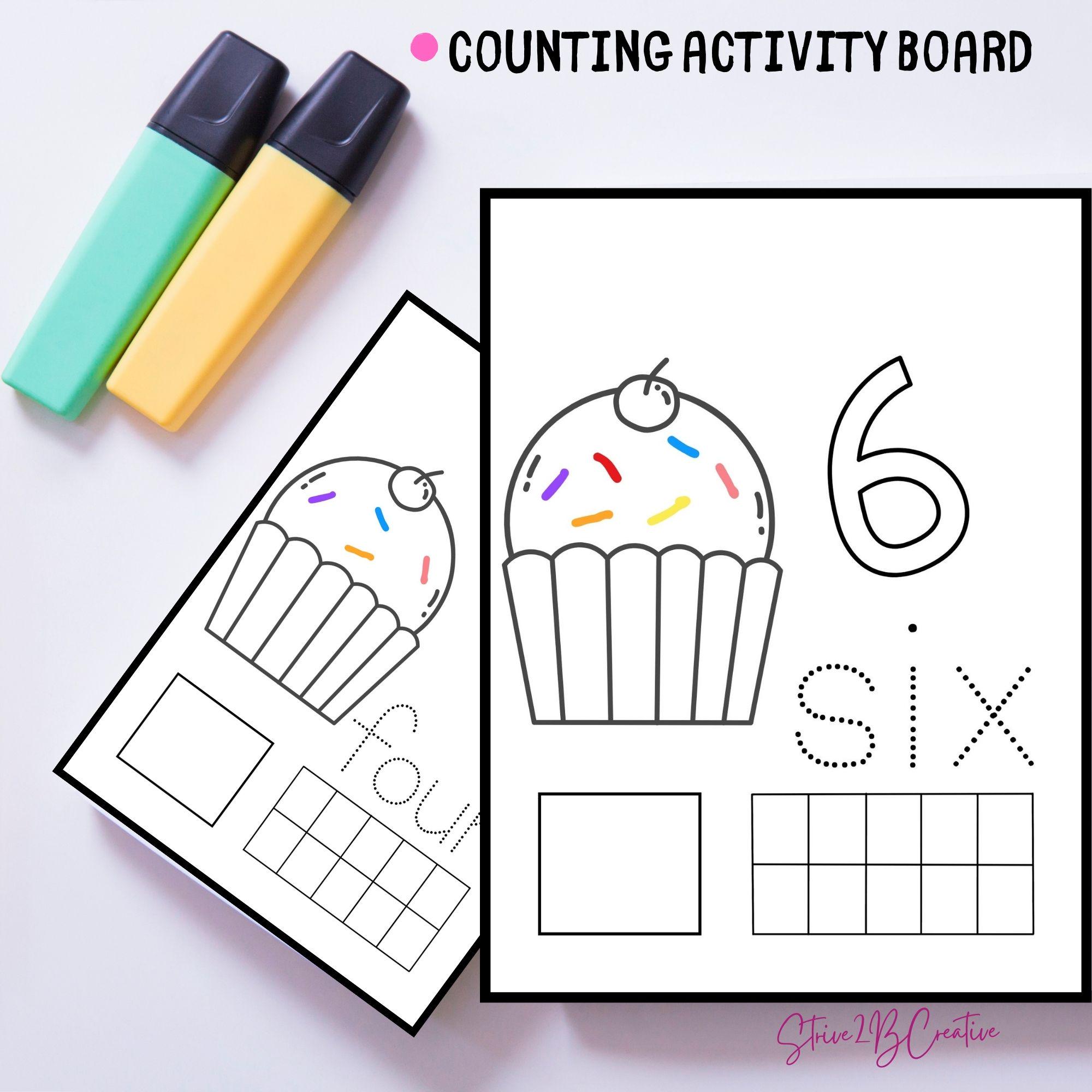 Preschool Number Tracing, Ten Frame Counting, Montessori Printable (PDF ...