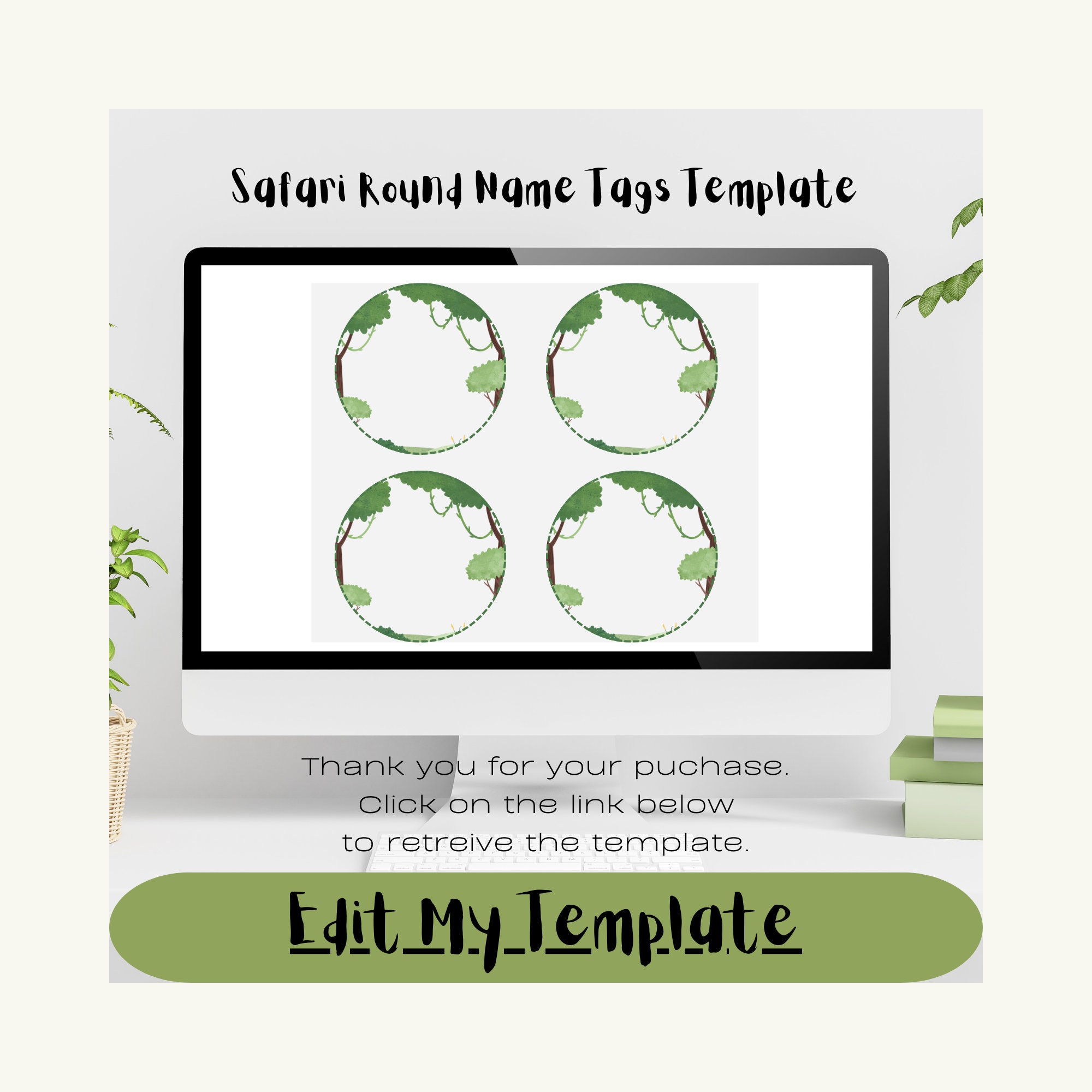 Editable Classroom Name Tags Safari Animals , Cubby Tags for Preschool ...