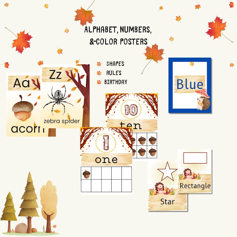 Woodland Animals Classroom Decor Bundle, Editable Printable (canva) - Etsy