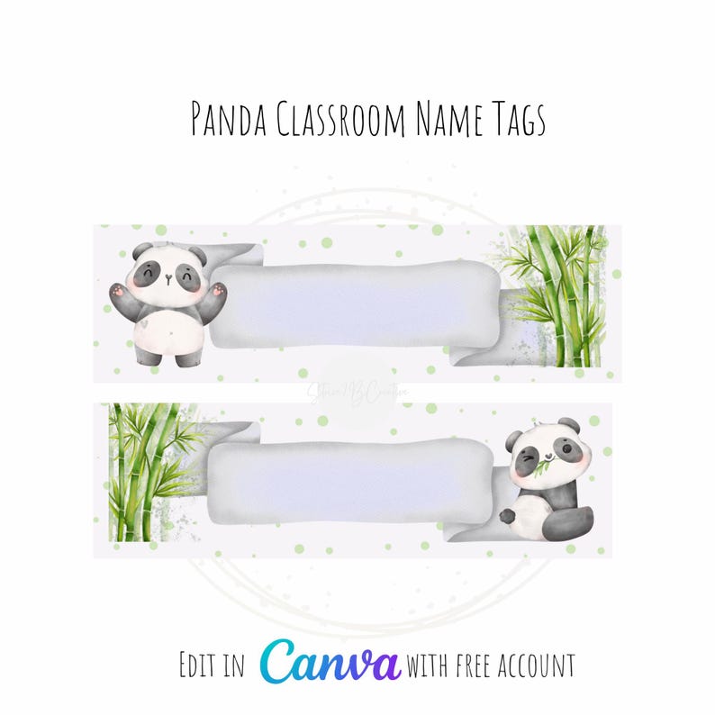 Panda Classroom Name Tags, Editable Desk Decor (printable PDF) - Etsy ...
