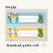 Safari Animal Name Tags,printable Desktop Tags, Cubby Labels, Classroom ...