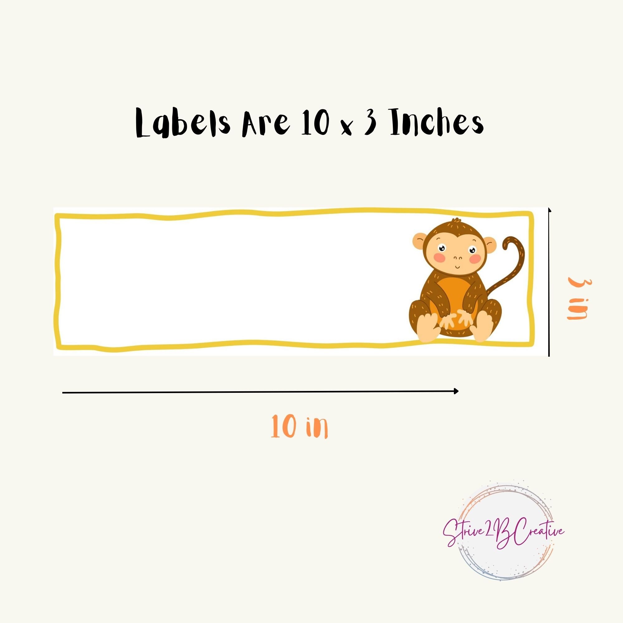 Editable Monkey Classroom Name Labels, Printable Cubby Tags (digital ...
