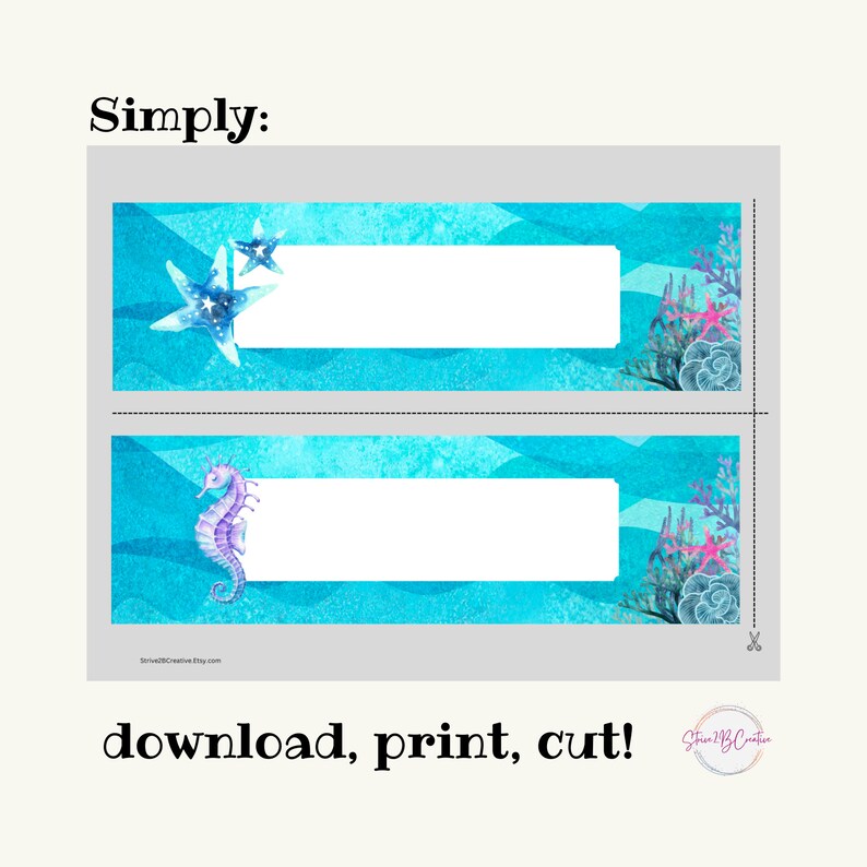 Ocean Animal Name Tags,printable Desktop Tags, Cubby Labels, Classroom ...