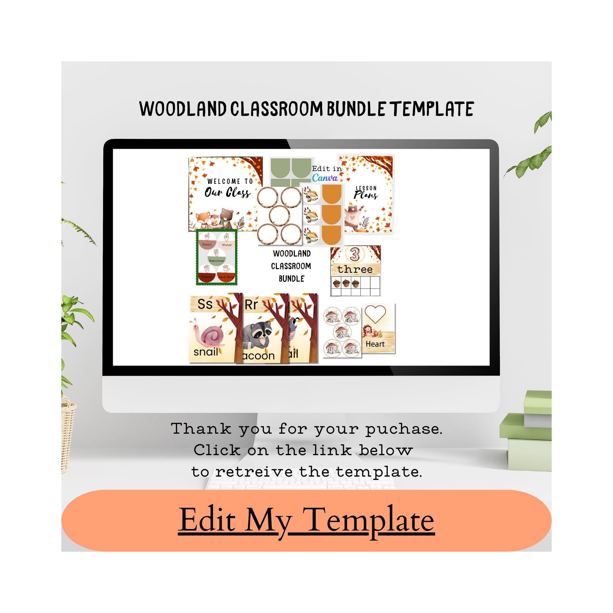 Woodland Classroom Decor Bundle, Editable Woodland Classroom Printable ...
