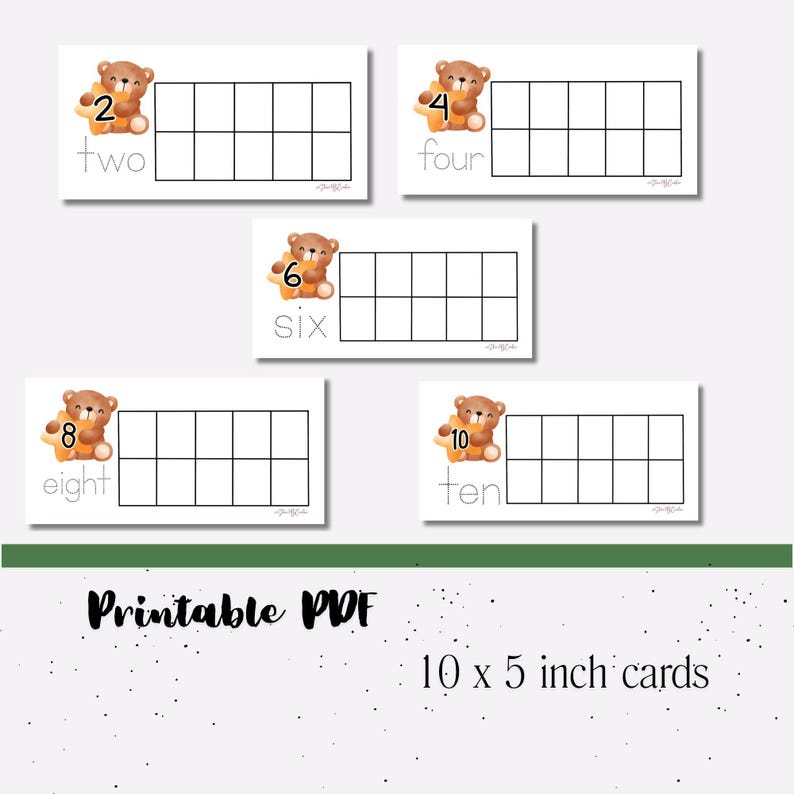 Ten Frame Activity Cards, Prinatble Ten Frame Game, Montessori Math ...