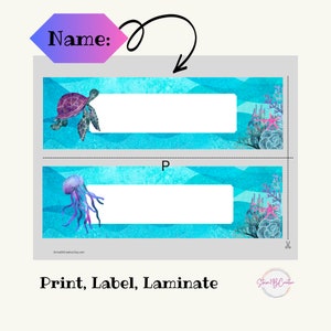 Ocean Animal Name Tags,printable Desktop Tags, Cubby Labels, Classroom ...