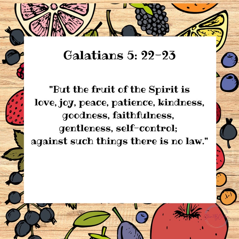 Fruit of the Spirit Memory Game, Fruit Matching Game, Printable ...