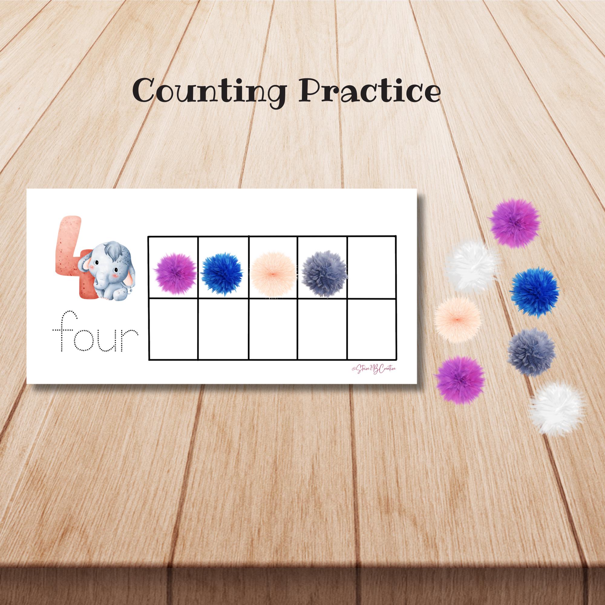 Animal Ten Frame Activity Cards, Prinatble Ten Frame Game, Montessori ...