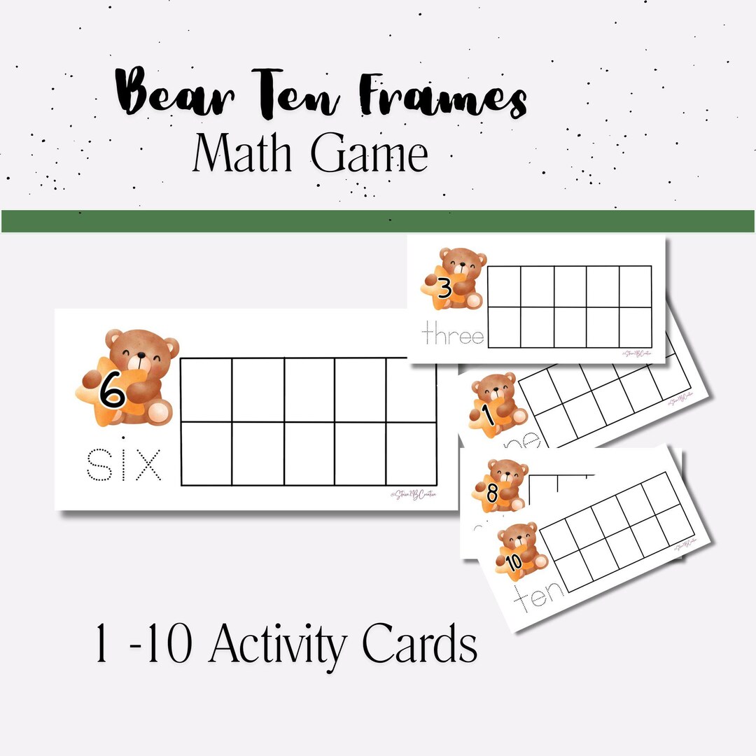 Ten Frame Activity Cards, Prinatble Ten Frame Game, Montessori Math ...