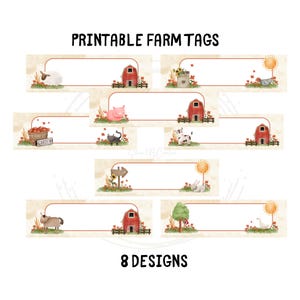 Printable Farm Label, Editable Classroom Name Plate, Farmhouse Animal ...
