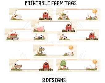 Editable Name Tags / Farm Animal Theme Classroom / Barn Class Kids ...