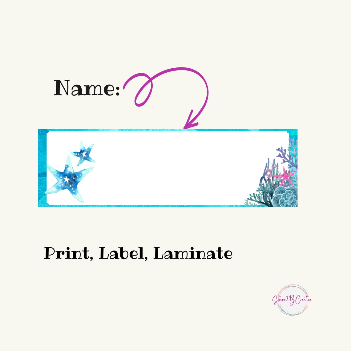 Ocean Theme Classroom Name Tags,printable Desktop Tags, Ocean Animal ...