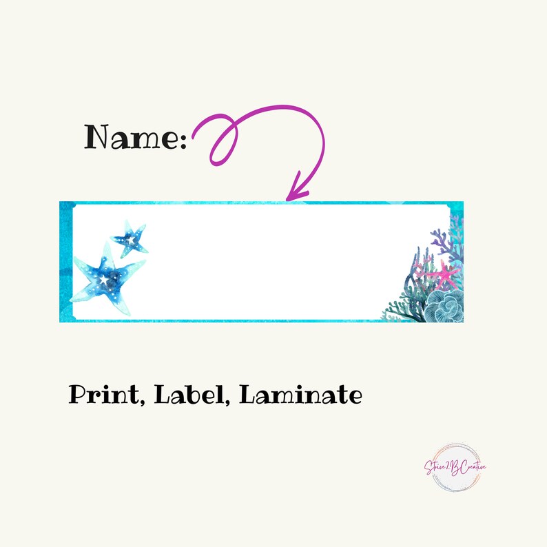 Ocean Theme Classroom Name Tags,printable Desktop Tags, Ocean Animal ...