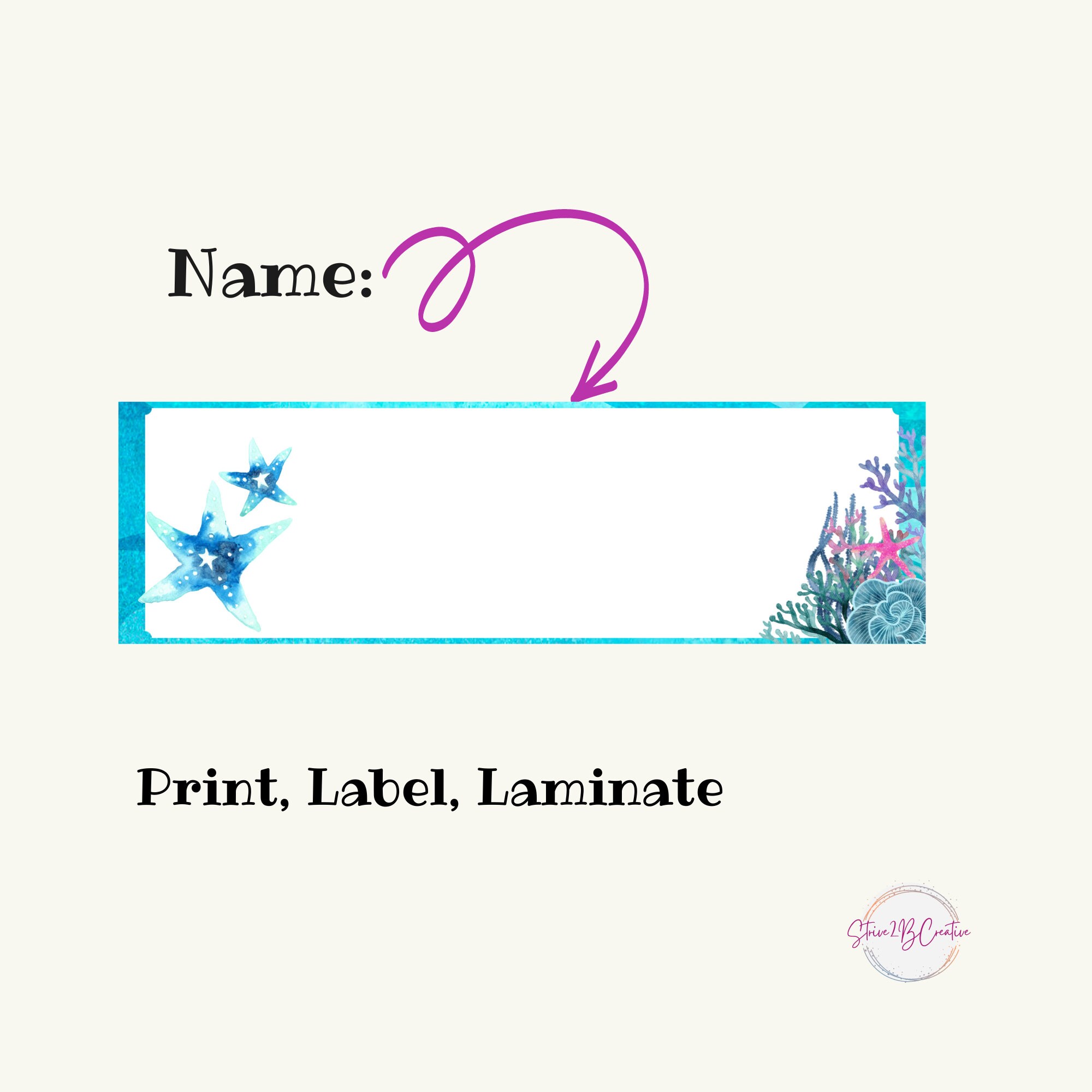 Ocean Theme Classroom Name Tags,printable Desktop Tags, Ocean Animal ...