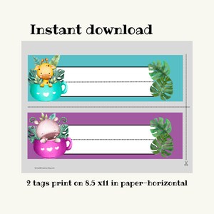 Safari Animal Name Tags,printable Desktop Tags, Cubby Labels, Classroom ...
