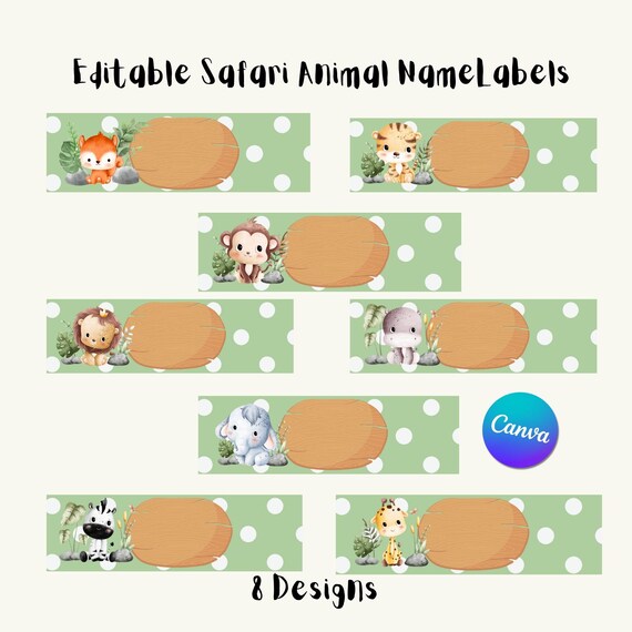 Avery Name Tags Name Stickers Wonmon 180 PCS Animal Name Tags Stickers ...