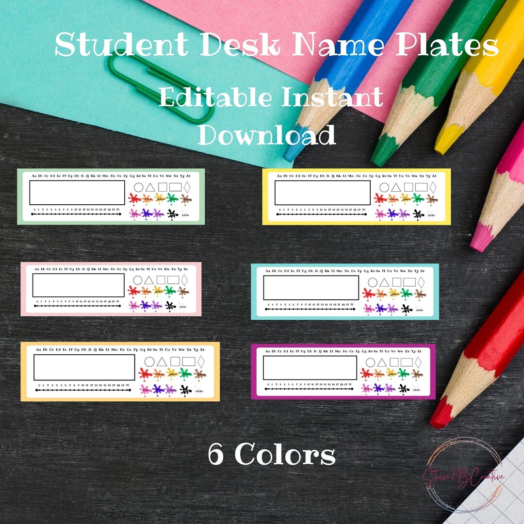 Editable Student Desk Name Plates,student Name Tags, Student Name ...