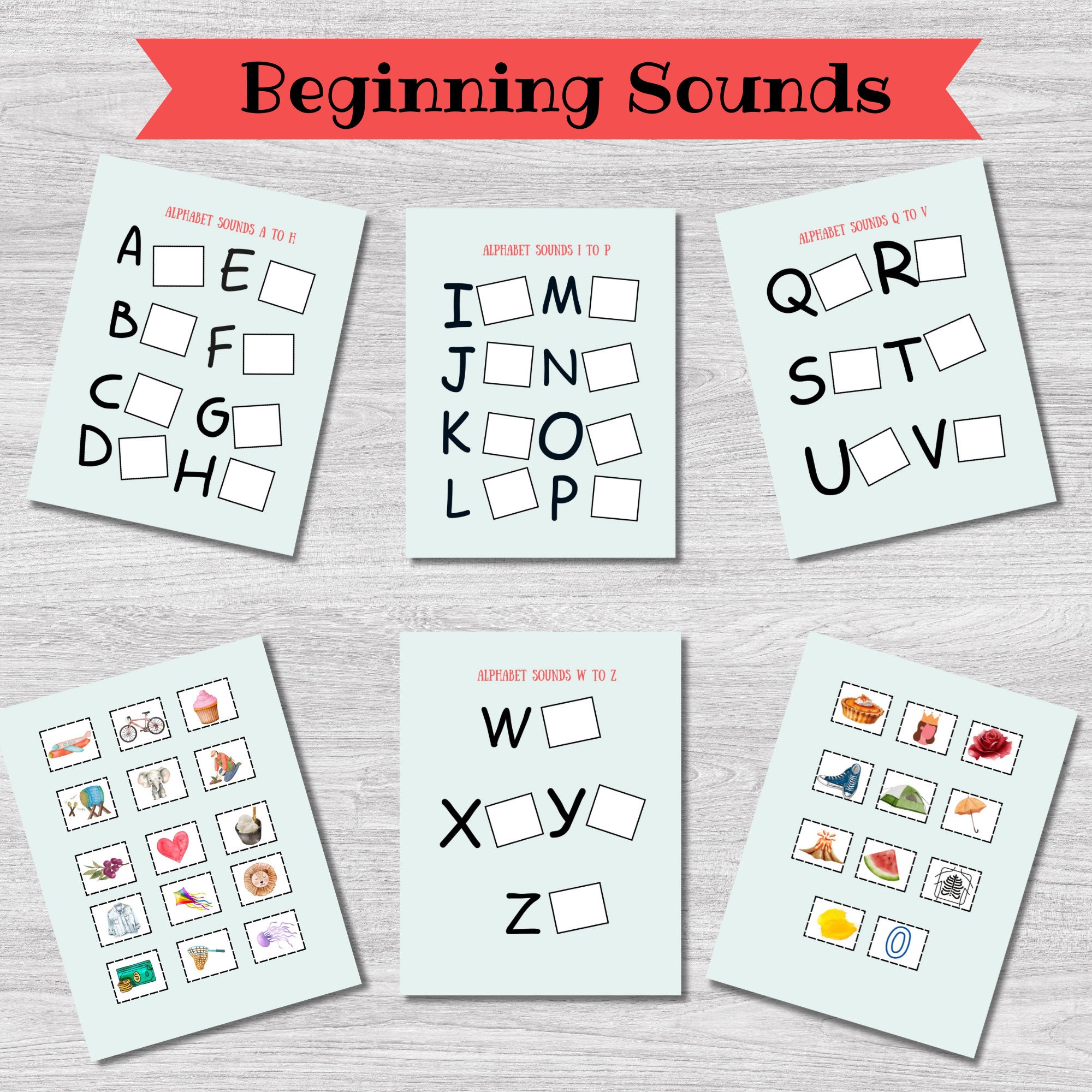 Beginning Letter Sounds Matching Activity, Printable Preschool ...
