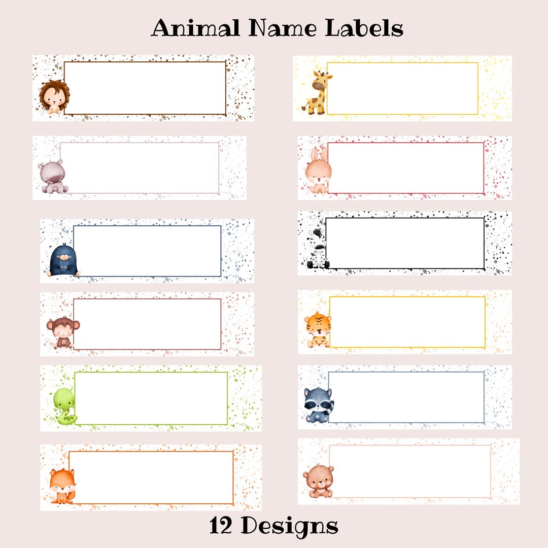 Animal Classroom Name Labels, Cubby Tags (printable, Editable in Canva ...