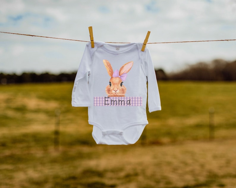 Personalized Name Bunny Onesie® Custom Peter Rabbit Natural Baby Girl ...