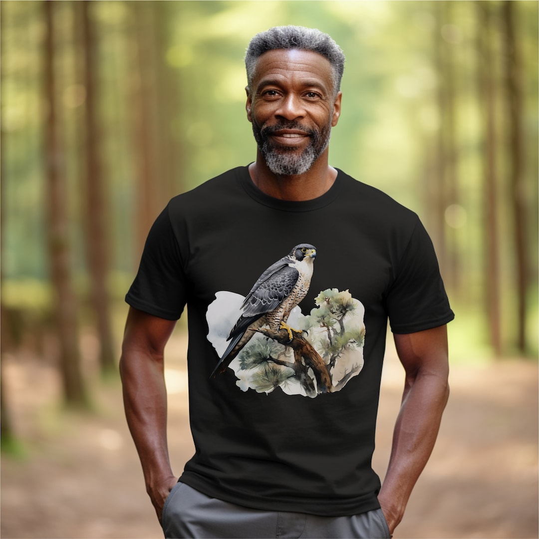 Peregrine Falcon T-shirt | Peregrine Falcon Resting in a Tree, T-shirt ...
