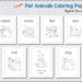 Pet Animals Coloring Book Preschool Pre-k Kindergarten Worksheets ...