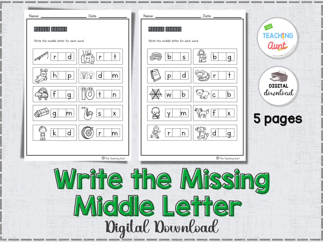 CVC Words Worksheets, Phonics Worksheets, Middle Sound Worksheets ...