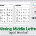 Middle Sound Worksheets, Phonics Worksheets, Write the Missing Letter ...