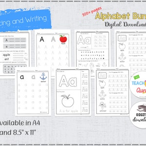 Alphabet Worksheets Bundle 400+ Pages, Preschool Printable ...