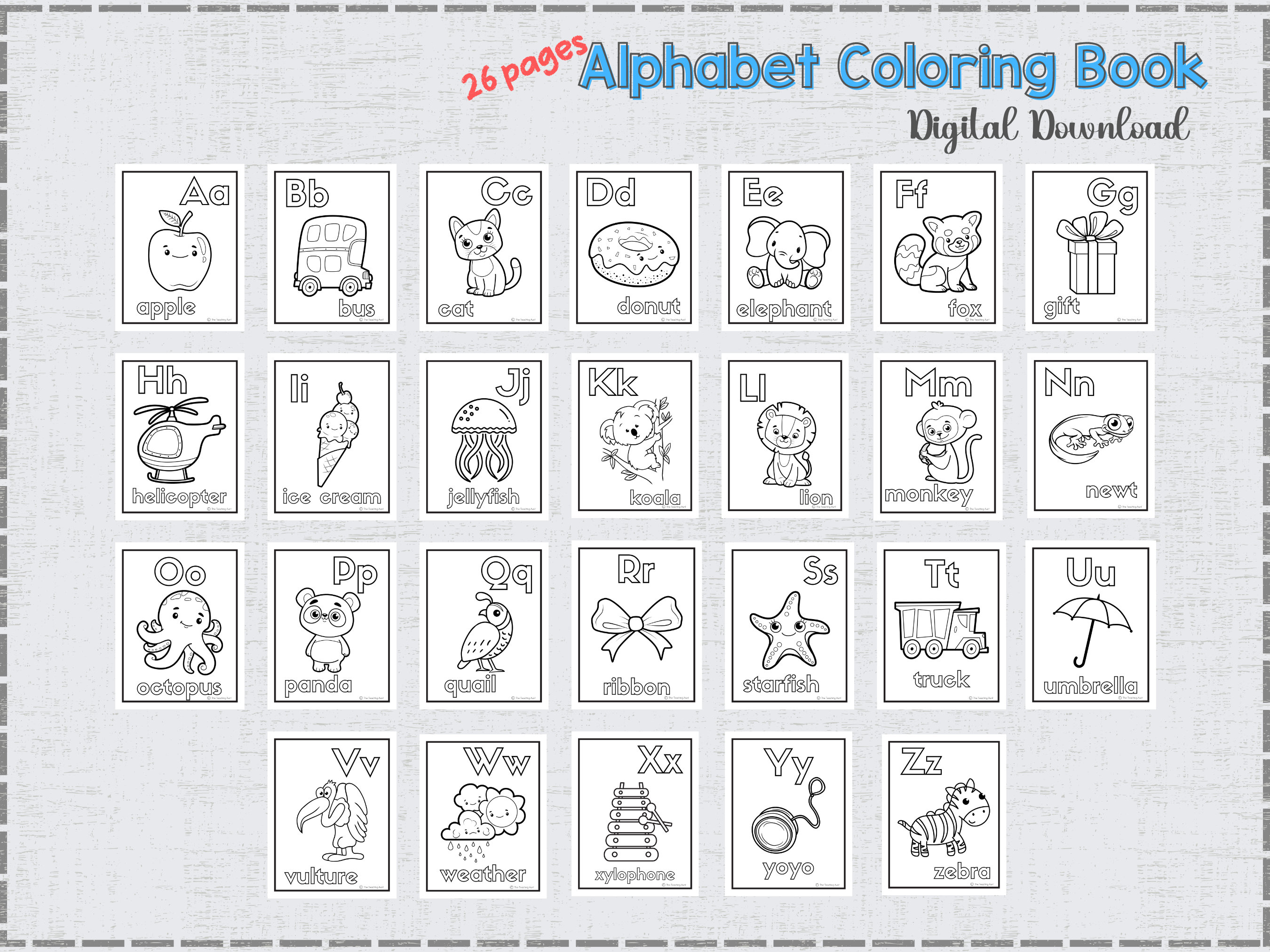 Alphabet Coloring Book Preschool Pre-k Kindergarten Worksheets ...
