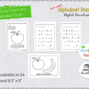 Alphabet Worksheets Bundle 400+ Pages, Preschool Printable ...