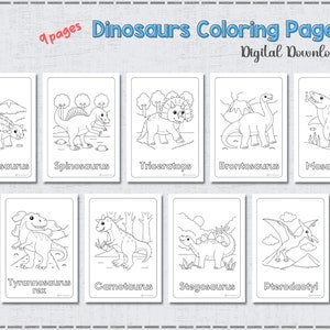 Dinosaurs Coloring Book Preschool Pre-k Kindergarten Worksheets ...