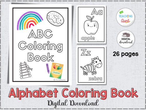 Alphabet Coloring Book Preschool Pre-k Kindergarten - Etsy