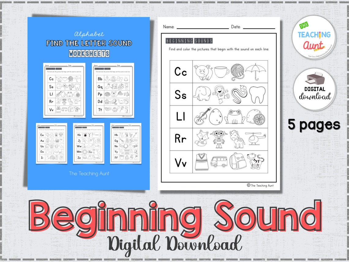Kindergarten Phonics Worksheets, Beginning Letter, Beginning Sound ...