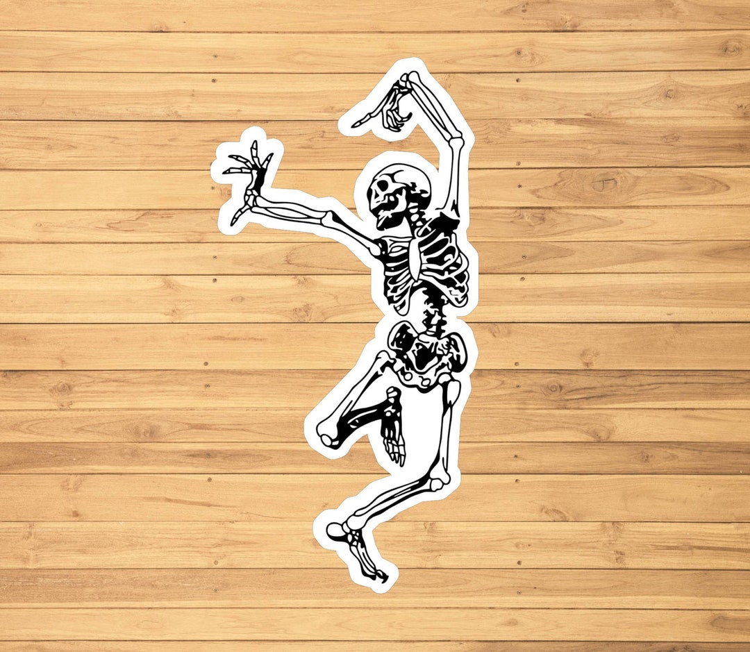 Skelton Sticker Skelton Dancing Vinyl Sticker, Vinyl Decal Sticker for ...