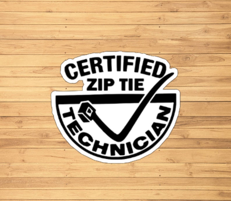 Certified Zip Tie Vinyl Sticker, Vinyl Decal Sticker for Laptops, Cars ...