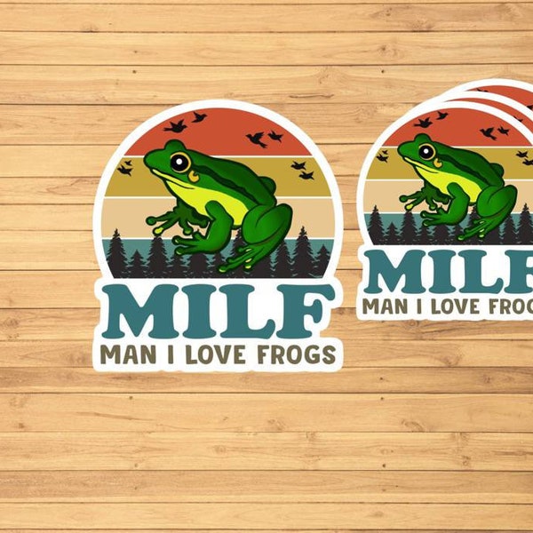 Man i love frogs stickers - Etsy España