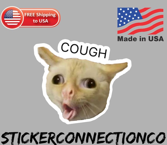 Cat Coughing Meme Sticker Vinyl Decal Sticker for Laptops - Etsy UK
